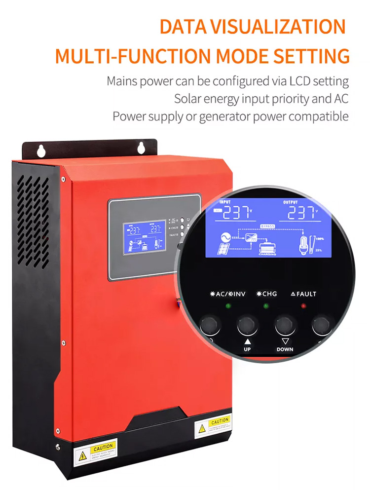 High Frequency Hybrid Solar Inverter Pure Sine Wave 1KW Power Inverter ...