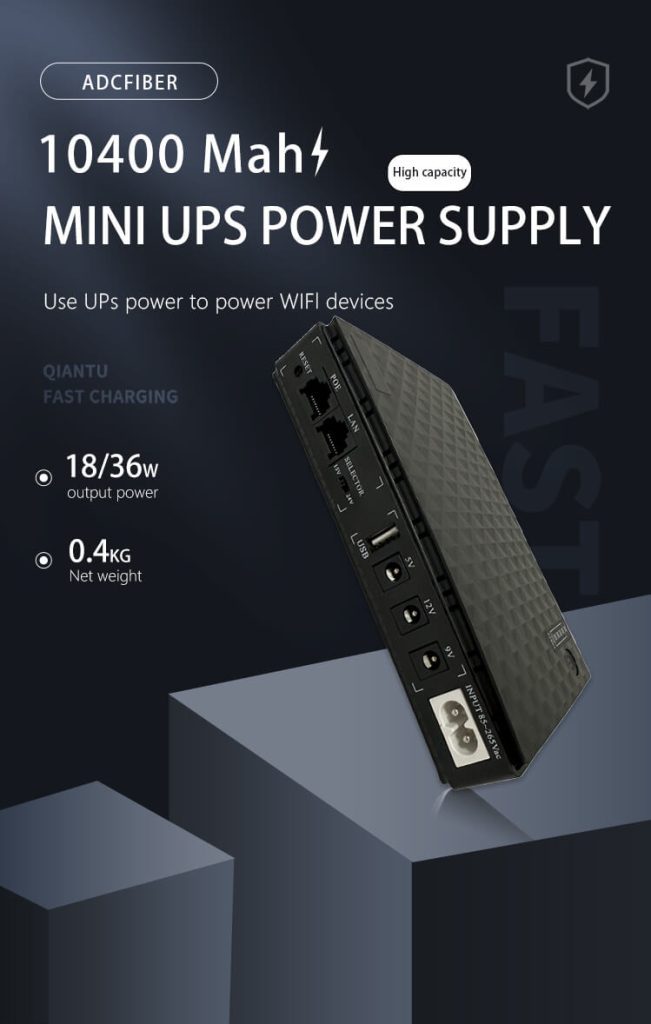 Lithium battery 10000mah mini ups for wifi router modem monitoring DC ...